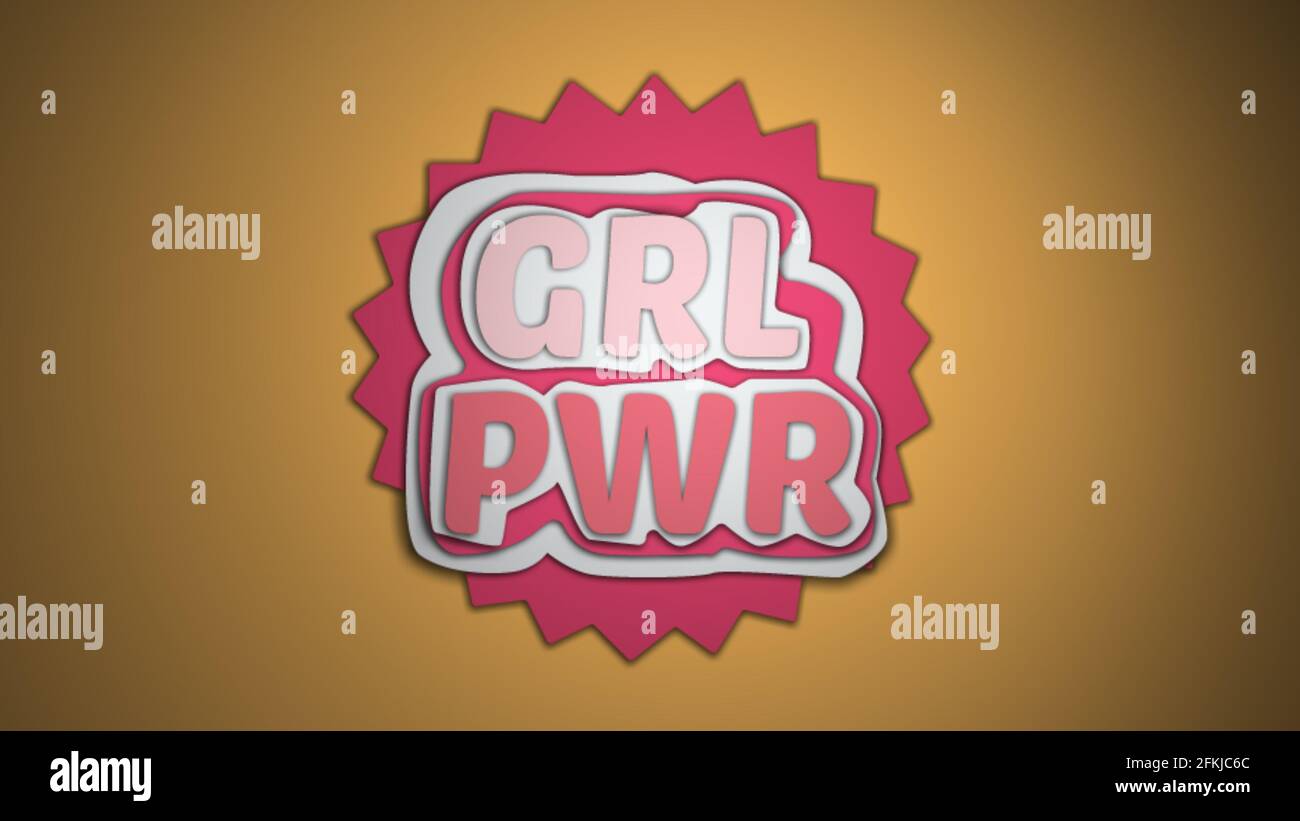 girl power logo animation, woman rights Stock Photo - Alamy