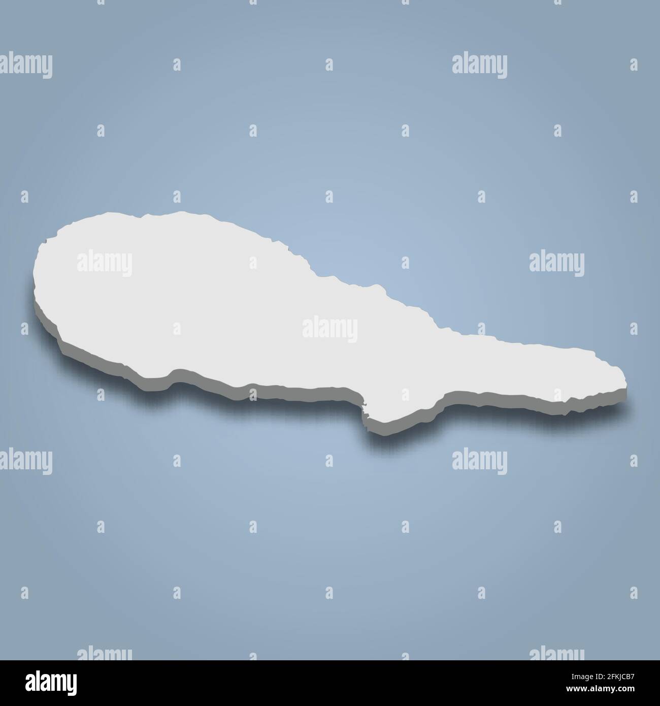 3d isometric map of Pico is an island in Azores islands, isolaated ...