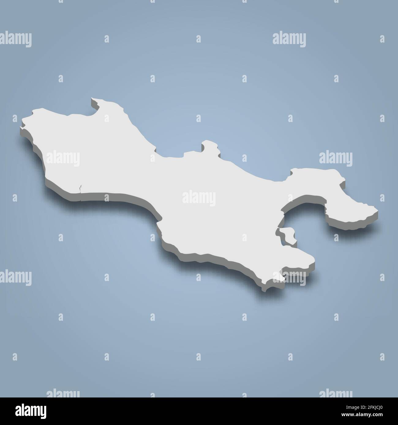 3d isometric map of Praslin is an island in Seychelles, isolaated ...