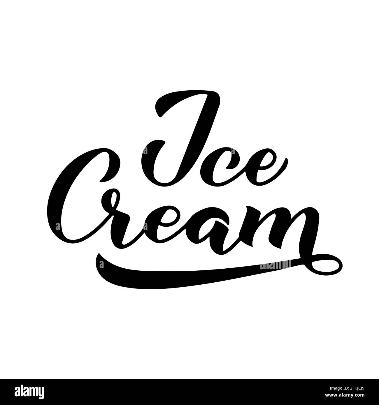 Ice Cream Day calligraphy hand lettering isolated on white. Vector ...