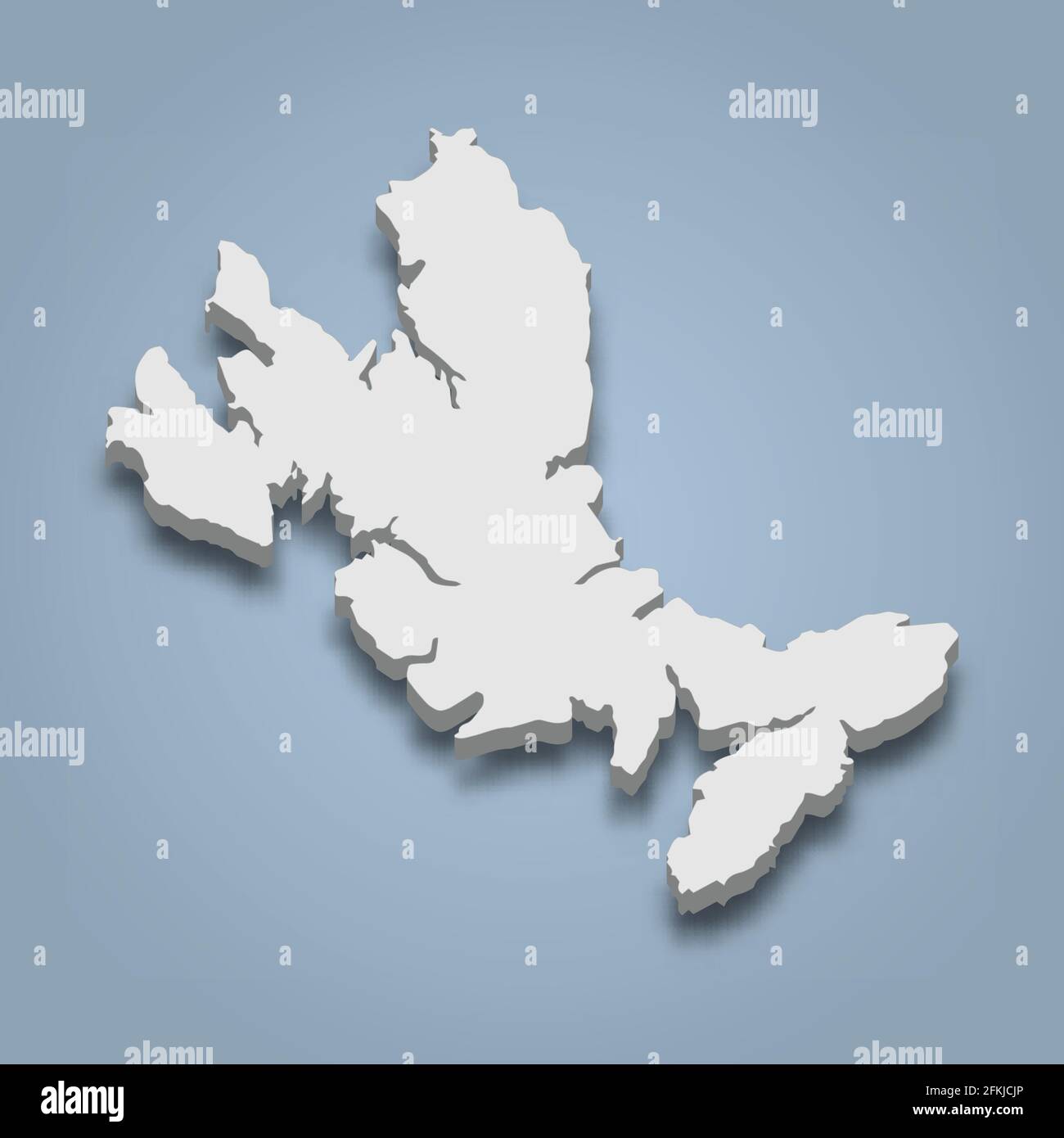 3d isometric map of Skye is an island in Scotland, isolated vector ...