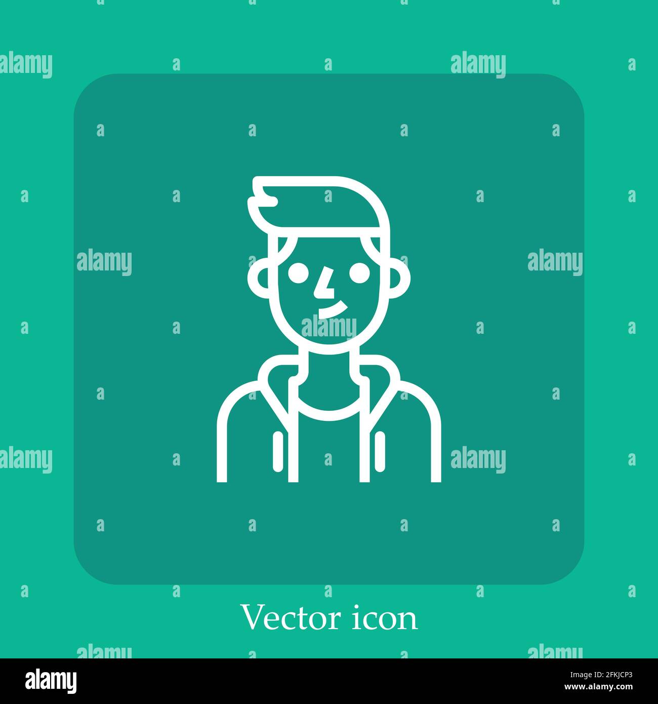 boy vector icon linear icon.Line with Editable stroke Stock Vector ...