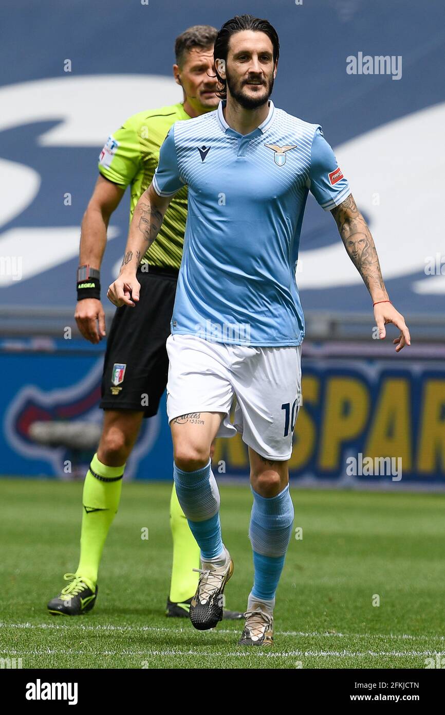Rome, Italy, 2 May, 2021 Luis Alberto of SS Lazio jubilates after ...