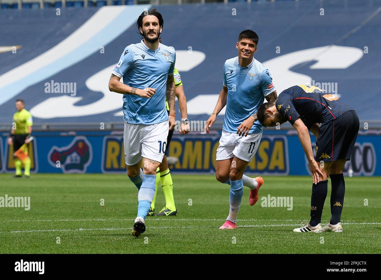 Rome, Italy, 2 May, 2021 Luis Alberto of SS Lazio jubilates after ...