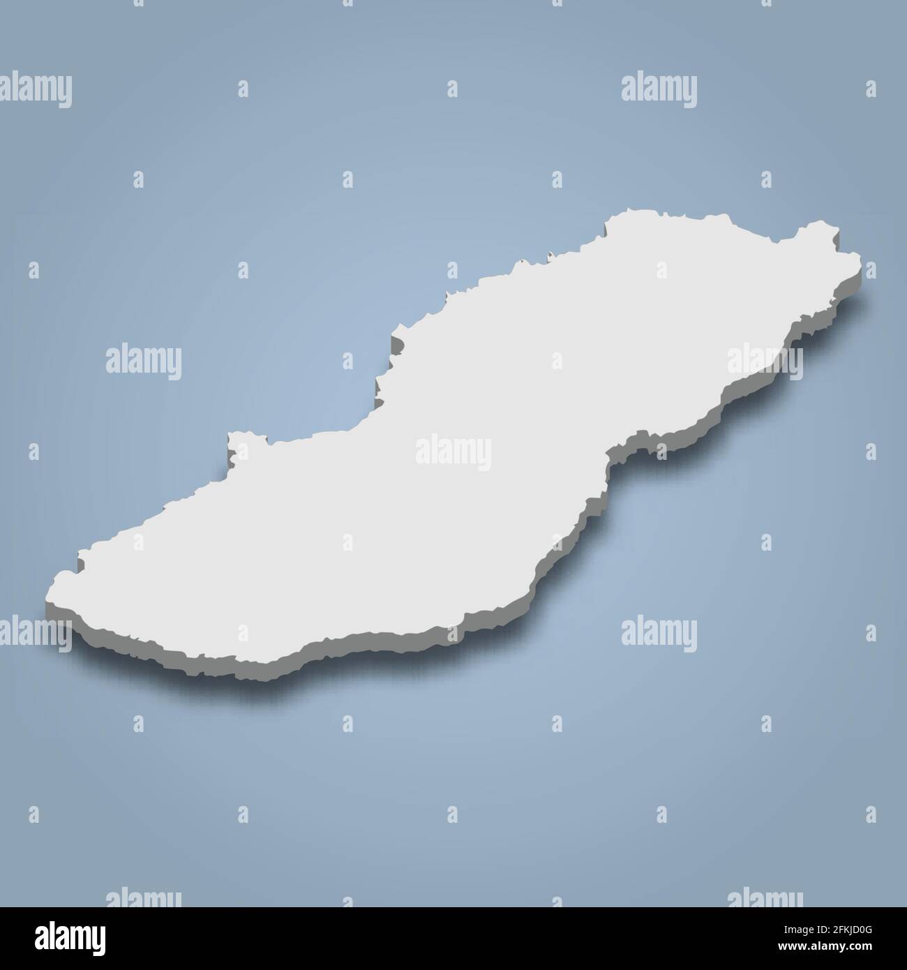 3d isometric map of San Cristobal is an island in Galapagos Islands ...
