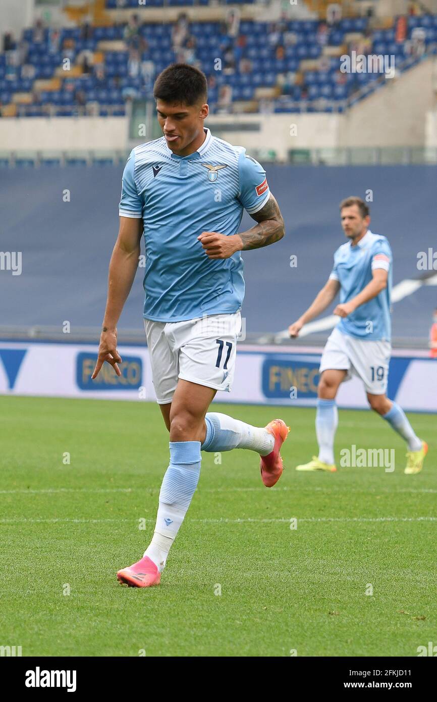 Rome, Italy, 2 May, 2021 Joaquin Correa of SS Lazio jubilates after ...
