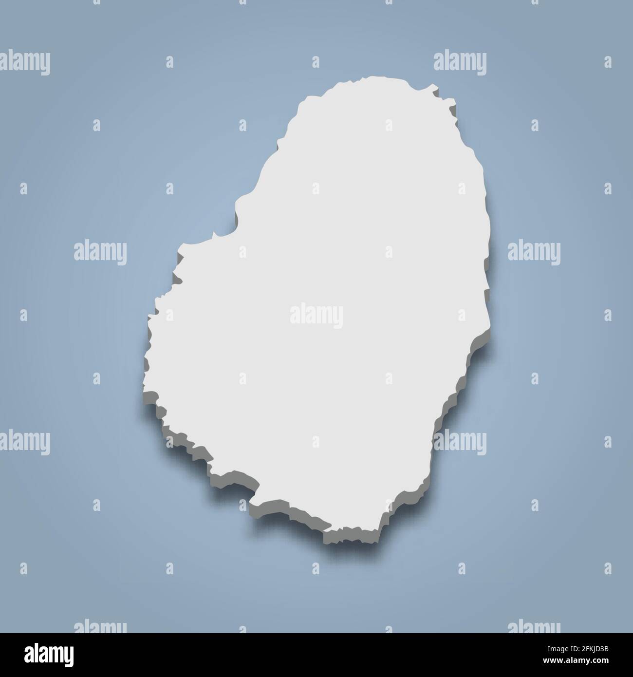 3d isometric map of Saint Vincent is an island in Caribbean, isolated ...