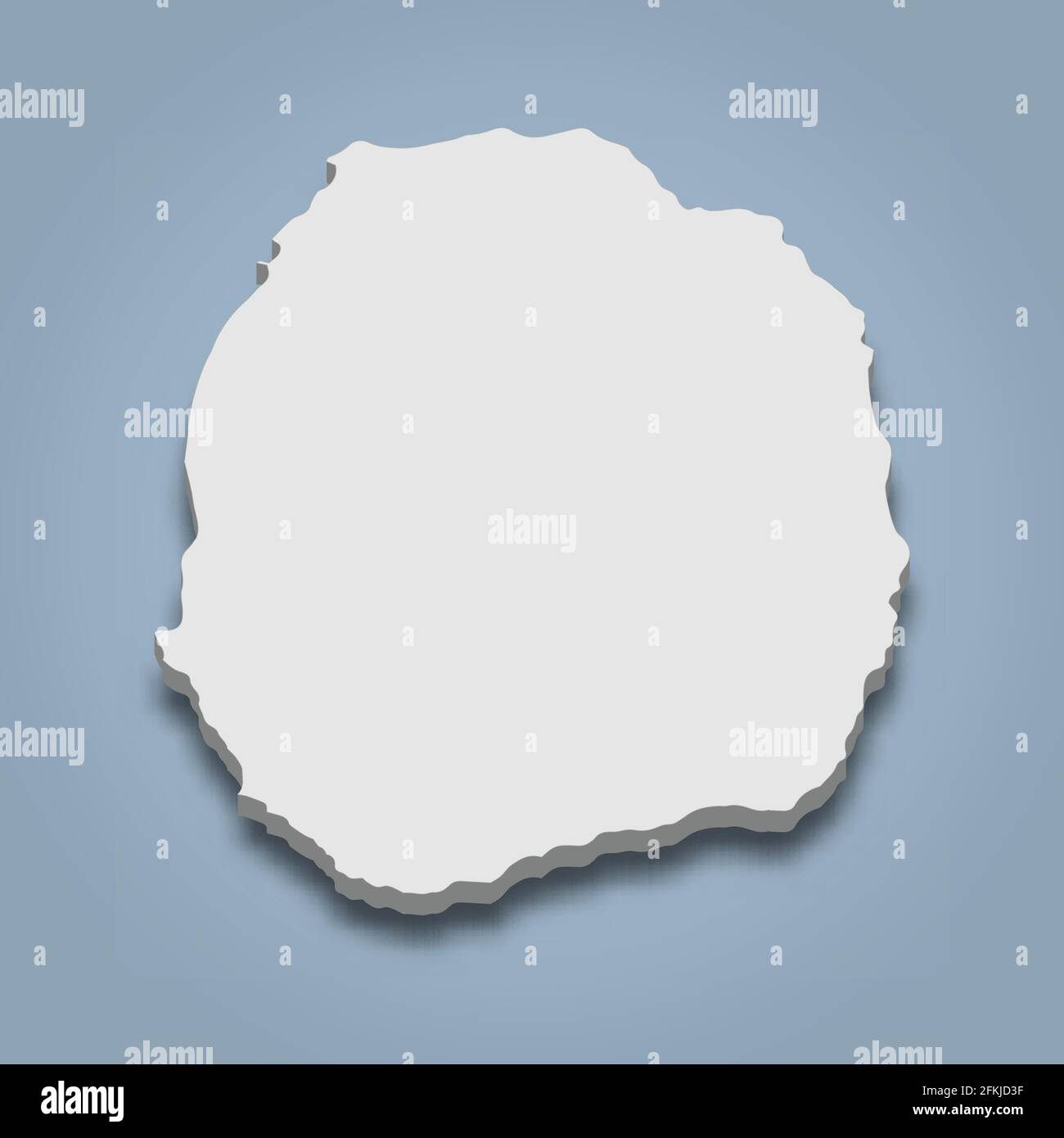 3d isometric map of Nevis is an island in Caribbean, isolated vector ...