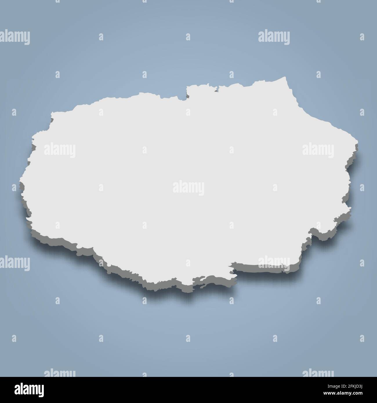 3d isometric map of Santa Cruz is an island in Galapagos Islands ...