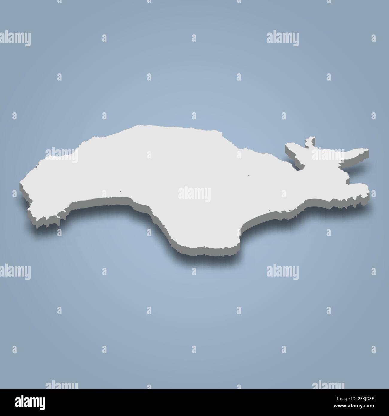 3d isometric map of Samos is an island in Greece, isolated vector ...