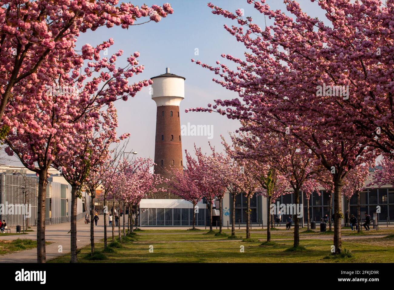 water tower of the former chemical factory Kalk at the shopping mall ...