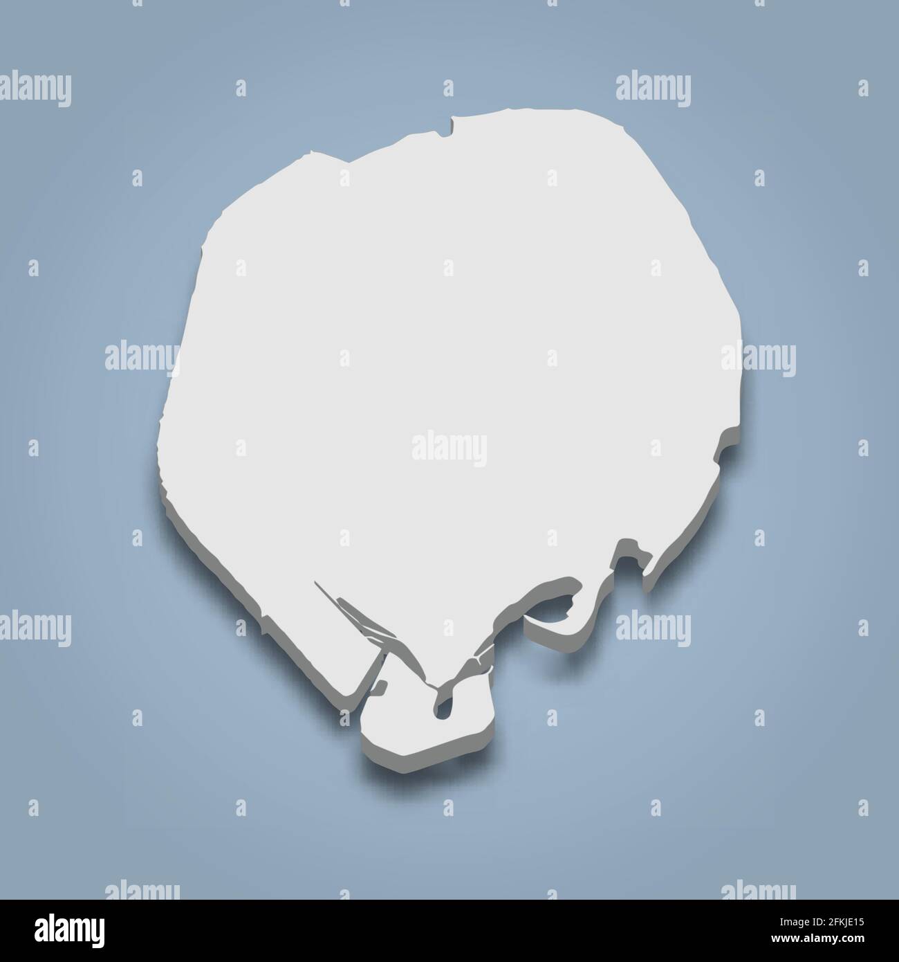 3d isometric map of Sir Bani Yas is an island in United Arab Emirates ...