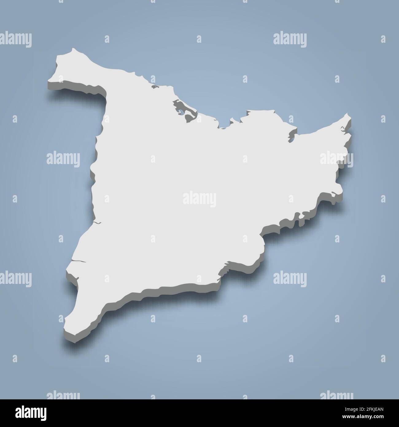 3d isometric map of Panay is an island in Philippines, isolated vector ...