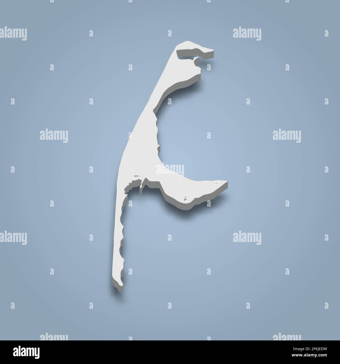 3d isometric map of Sylt is an island in Germany, isolated vector ...