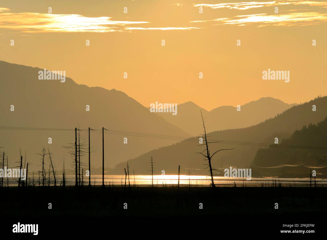 Evening scene outskirts Anchorage Alaska USA Stock Photo - Alamy