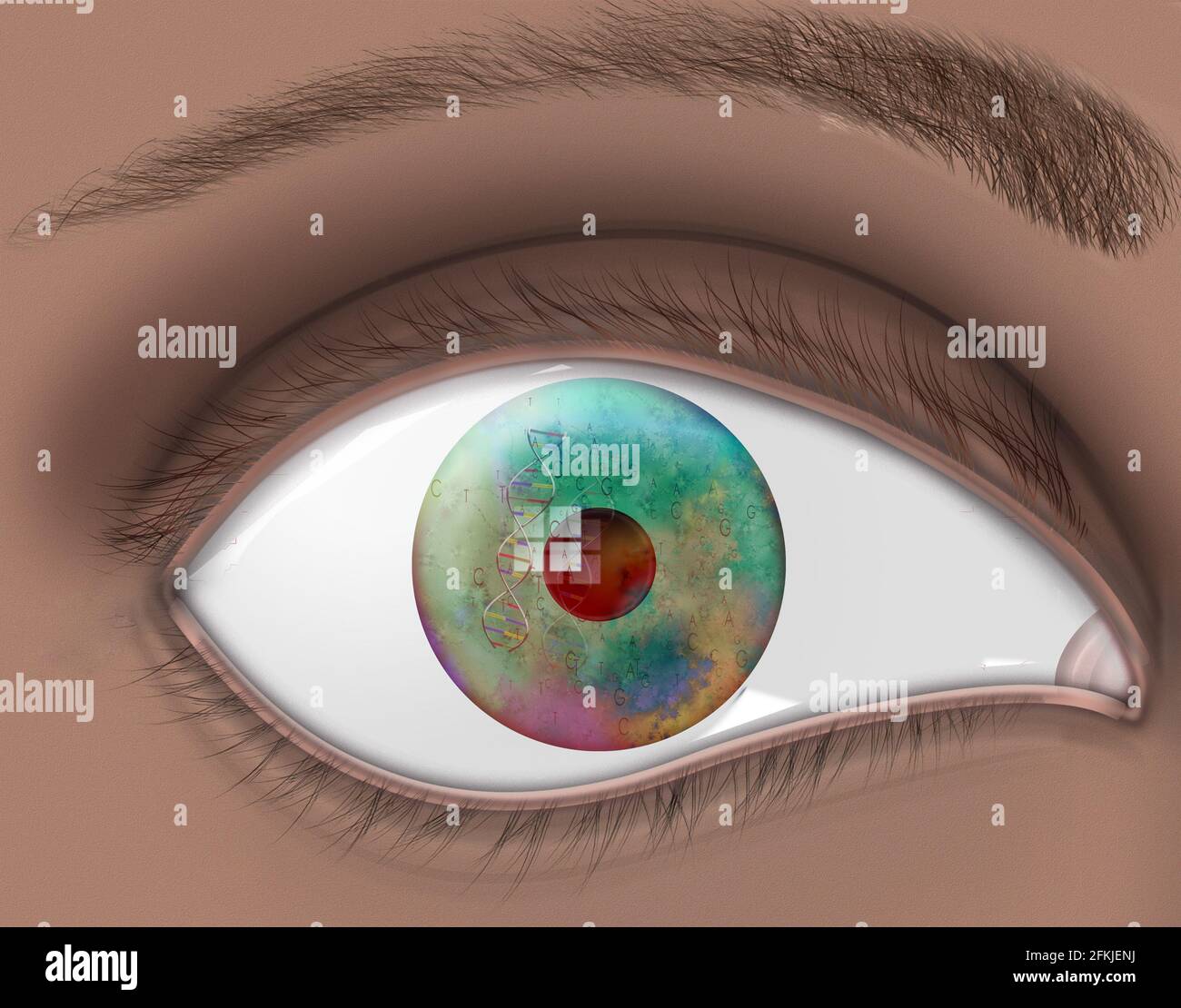 Eye color DNA. 3D rendering Stock Photo - Alamy