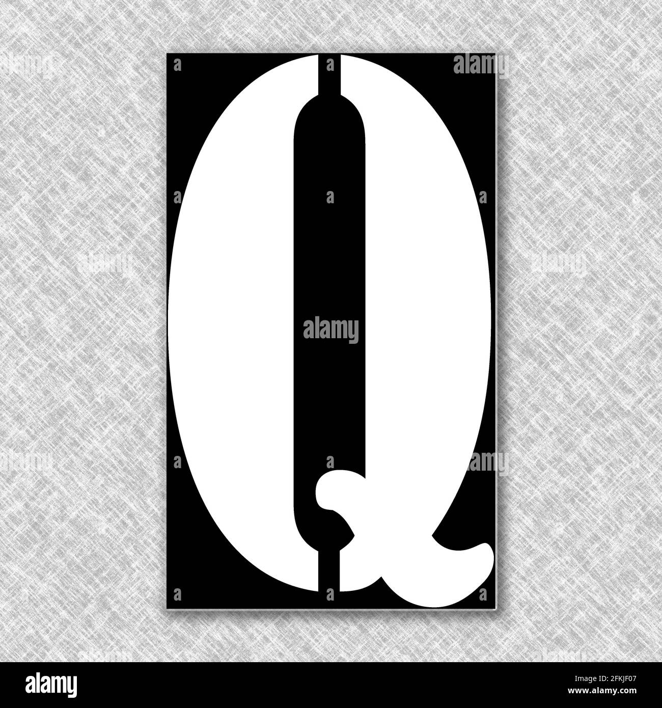 square graphic with the upper-case character Q as white capital letter ...