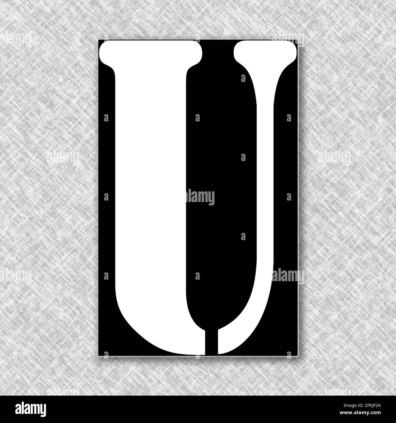 square graphic with the upper-case character U as white capital letter ...