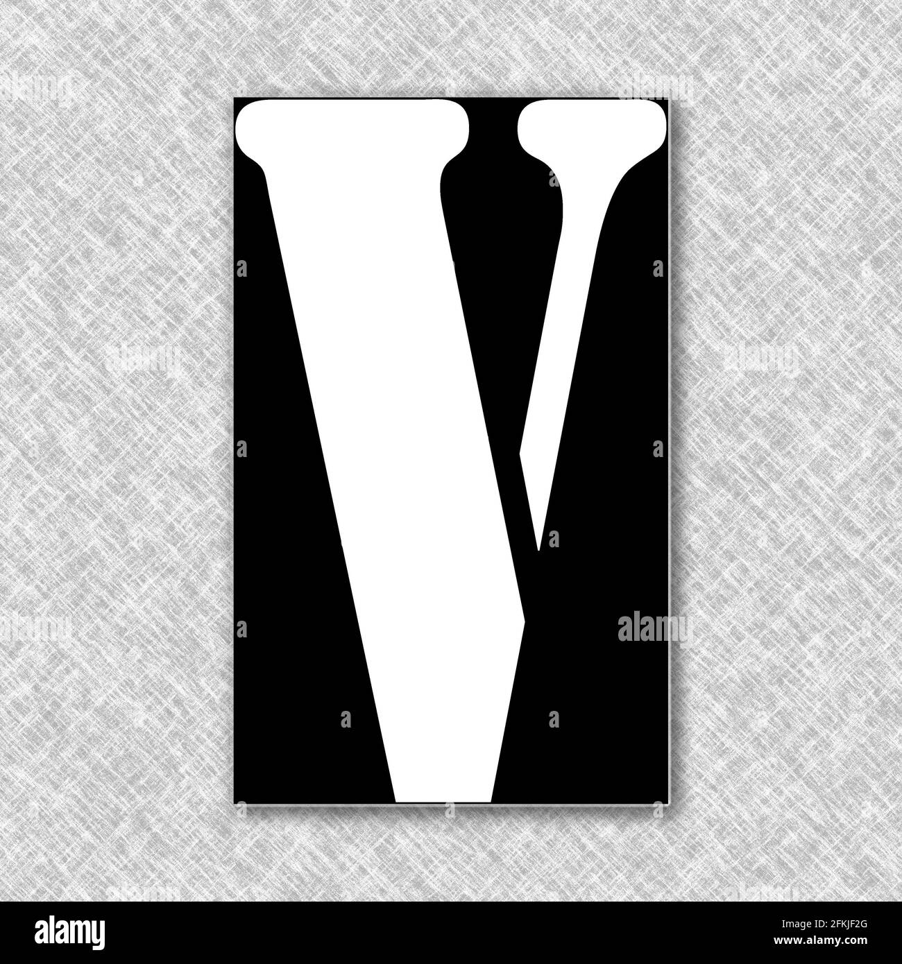 square graphic with the upper-case character V as white capital letter ...