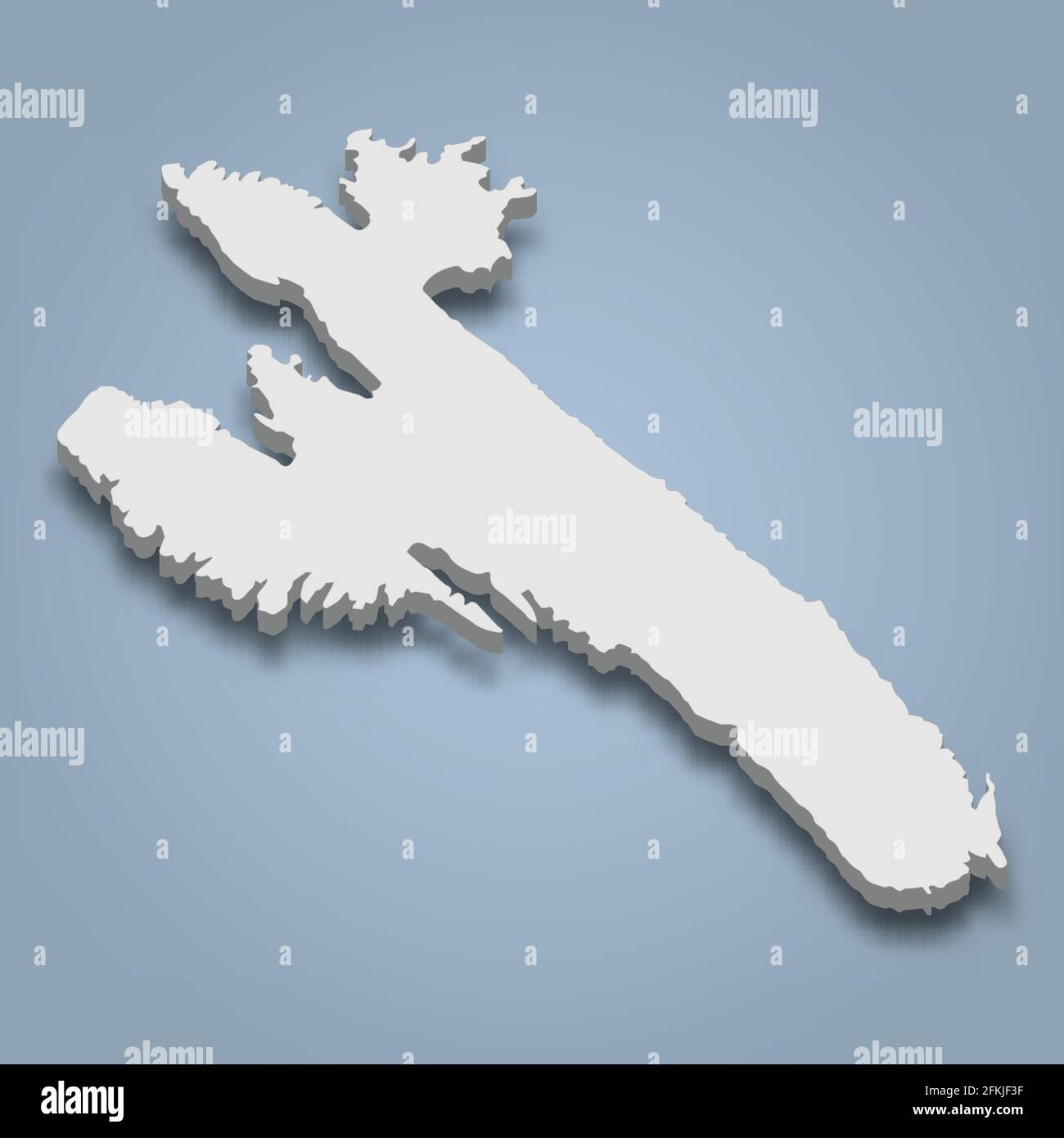 3d isometric map of Rab is an island in Croatia, isolated vector ...
