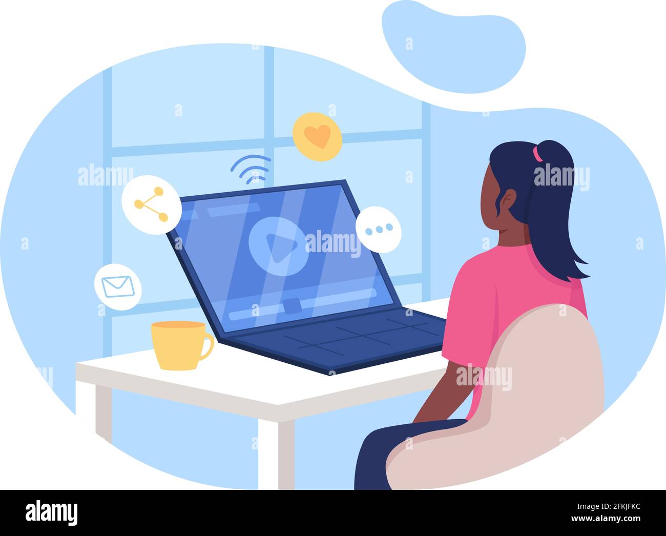 Woman watching webinar Cut Out Stock Images & Pictures - Alamy