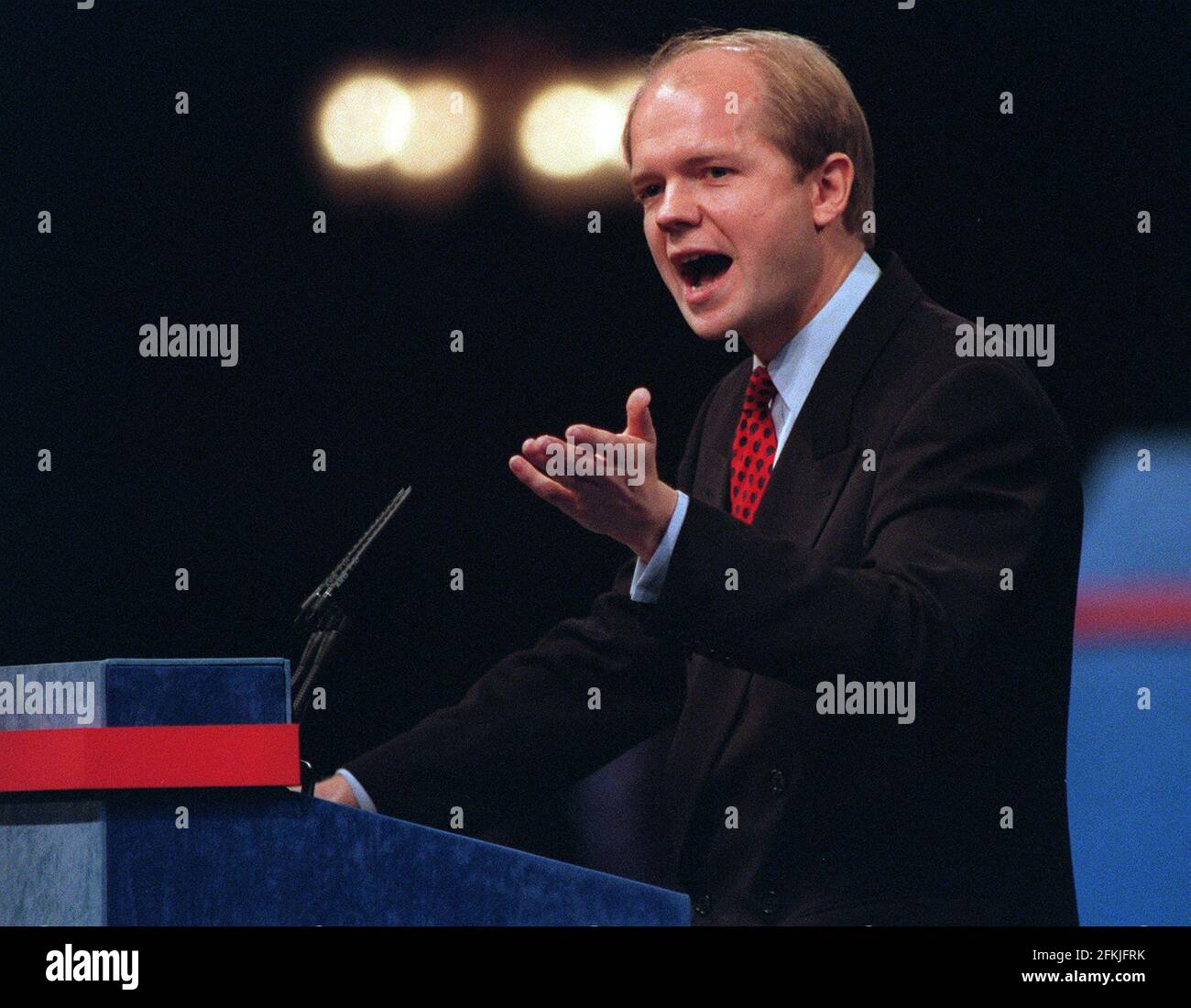 William Hague MP during his speech at the 1995 Conservative Party ...