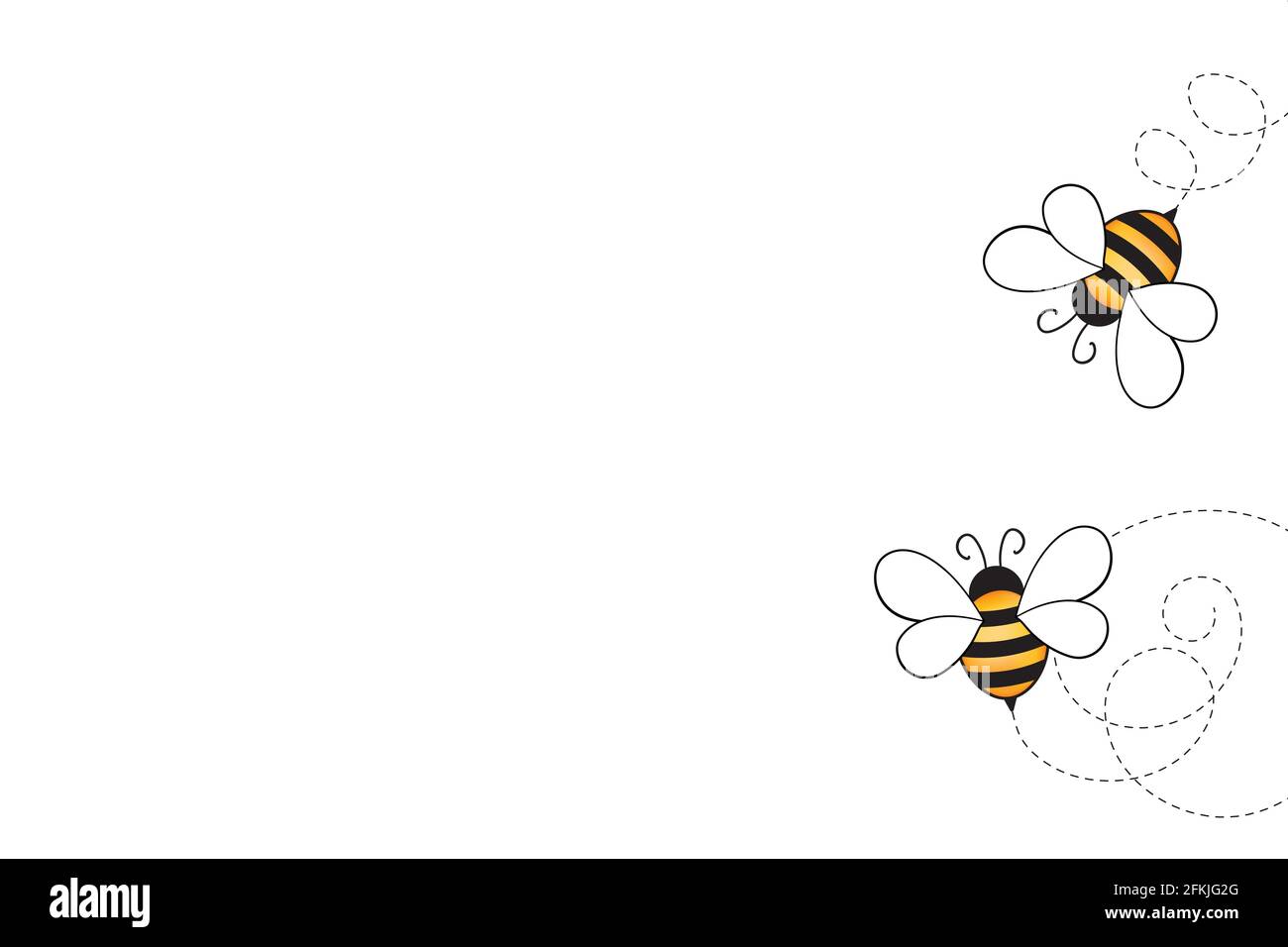 Cartoon cute bee mascot. Merry bee with an empty table. Small wasp ...