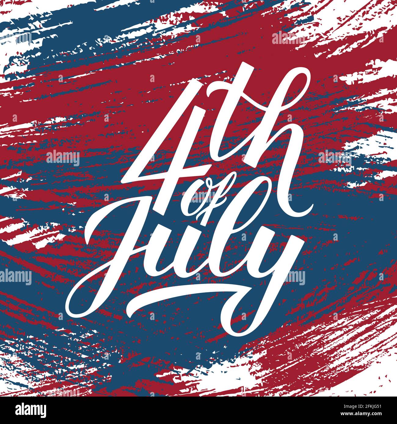 4th of July calligraphy hand lettering on brush stroke background ...