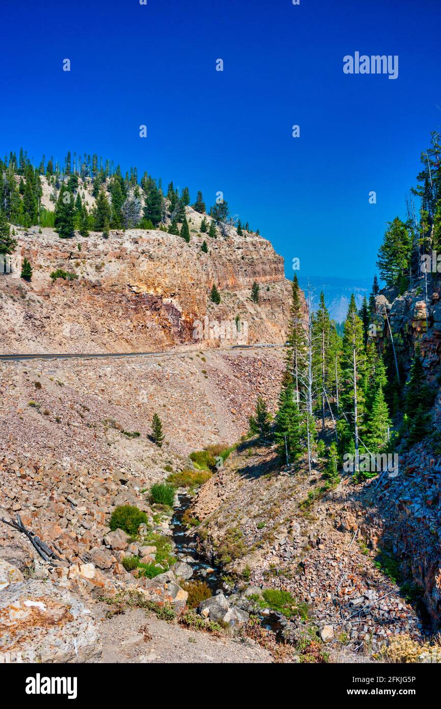 Portrait view of Gardner River in the Golden Gate Canyon Stock Photo ...
