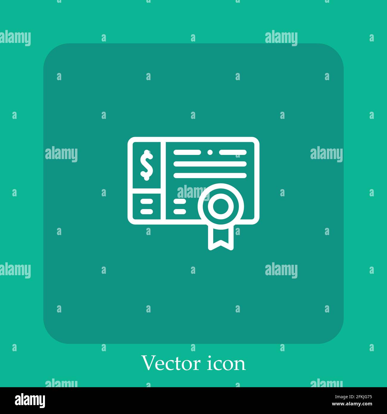 cheque vector icon linear icon.Line with Editable stroke Stock Vector ...