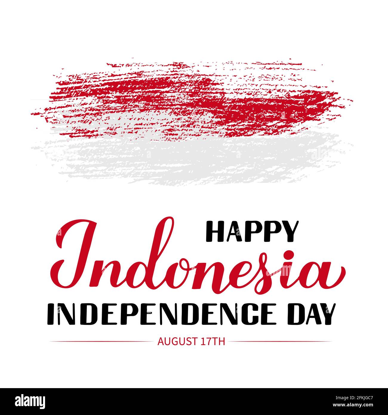 Indonesia Independence Day calligraphy hand lettering isolated on white ...