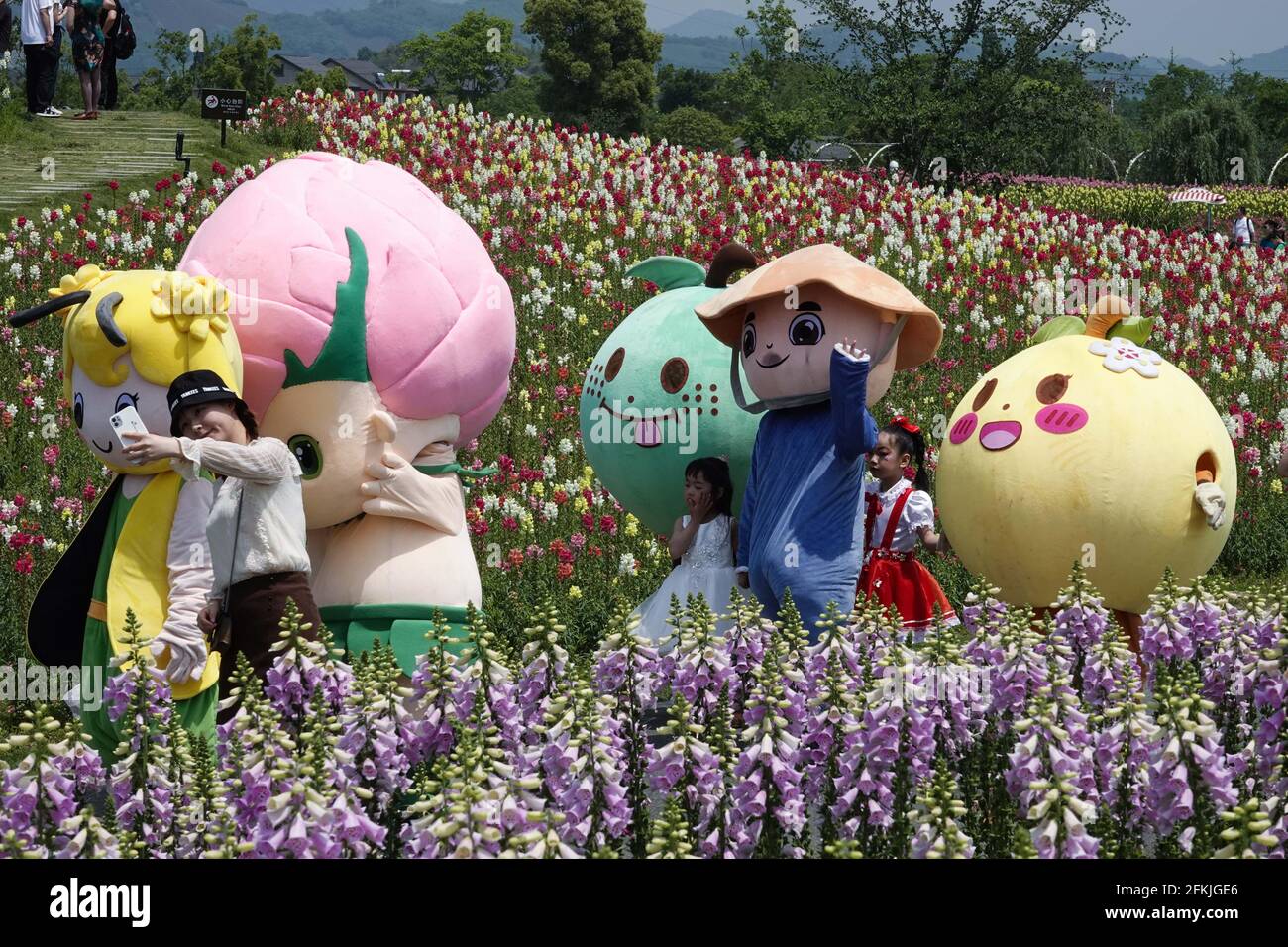 Hangzhou, China's Zhejiang Province. 2nd May, 2021. Cartoon characters ...
