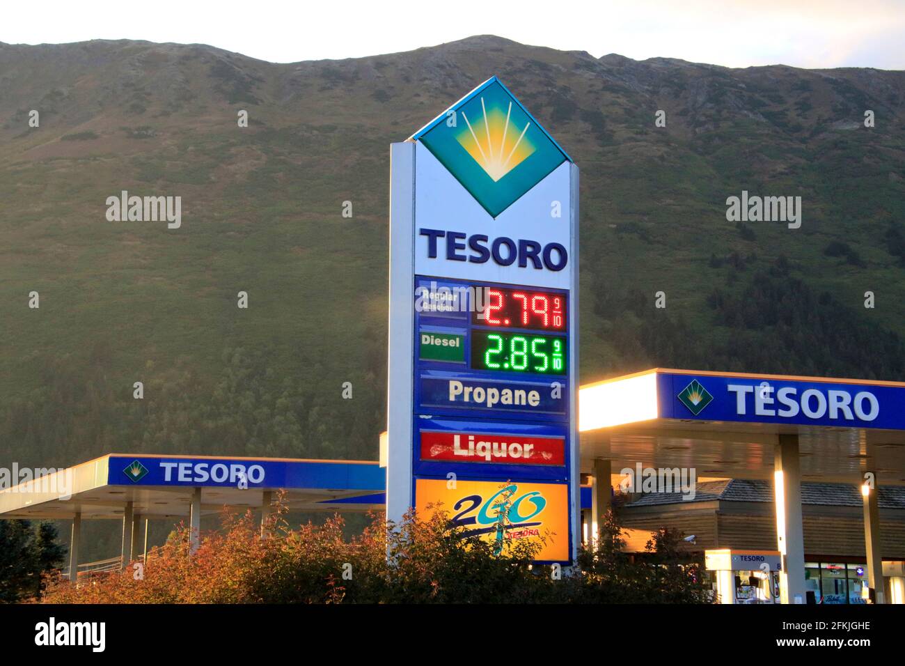 Gas station on Seward Highway outskirts Anchorage Alaska USA Stock ...