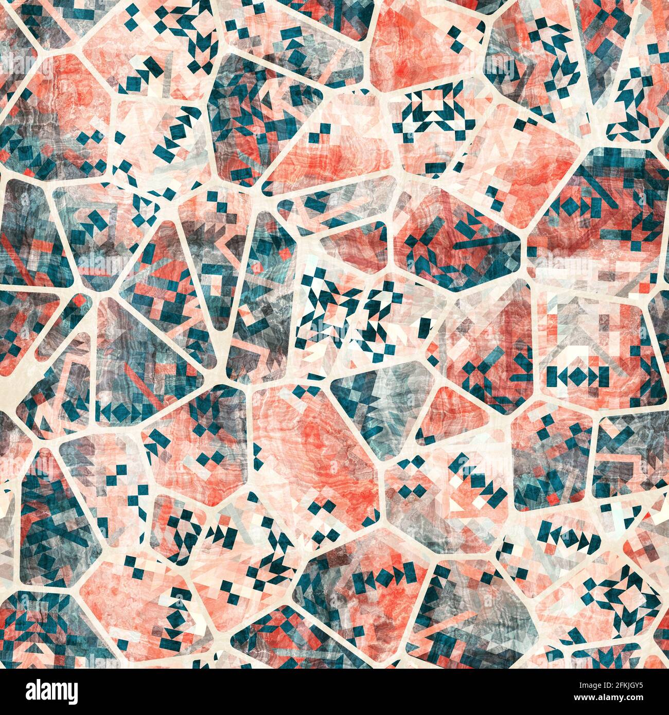 Seamless geo tile shape collage surface pattern Stock Photo - Alamy