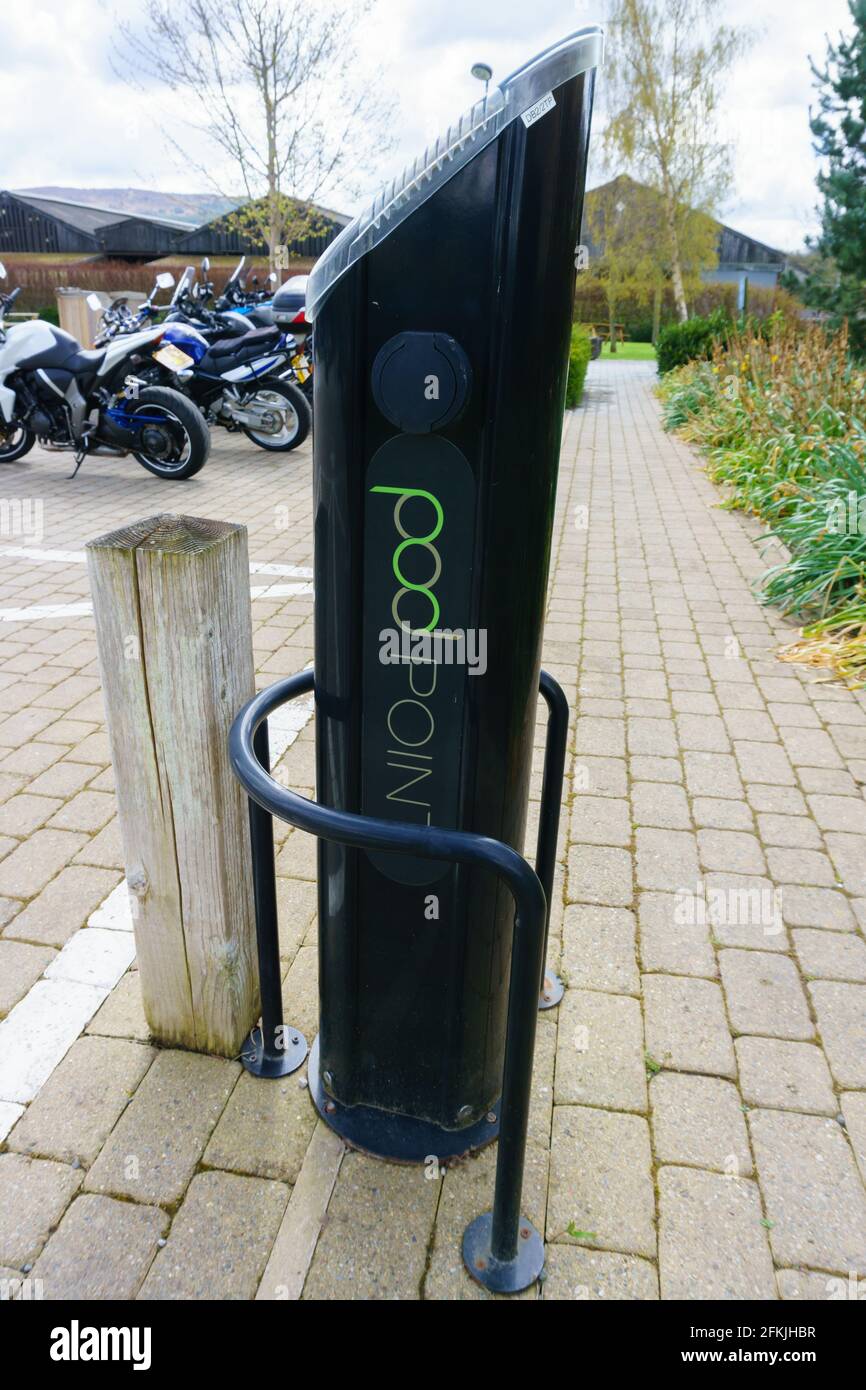 Pod Point app enabled charge point for electric vehicles in the Rhug ...