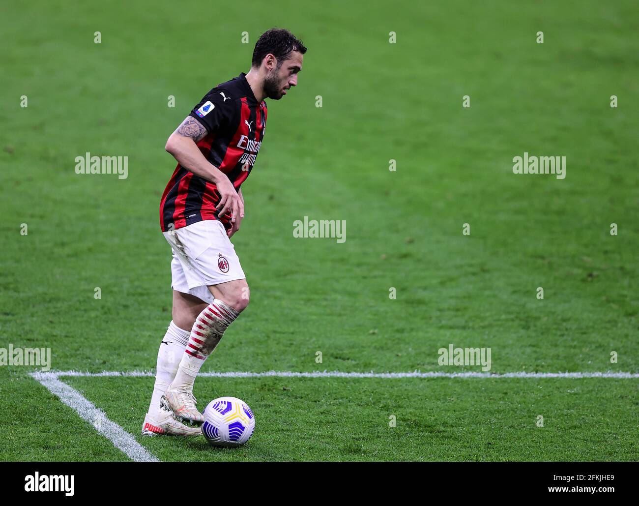 Hakan Calhanoglu of AC Milan in action during the Serie A 2020/21 ...