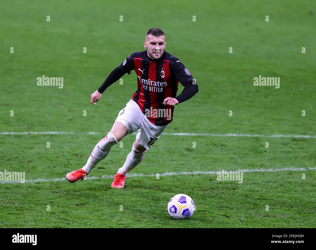 Ante Rebic of AC Milan in action during the Serie A 2020/21 football ...