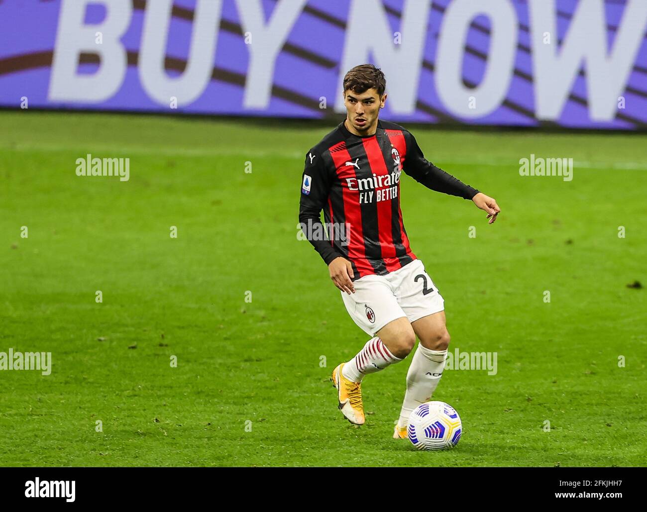 Brahim Diaz of AC Milan in action during the Serie A 2020/21 football ...