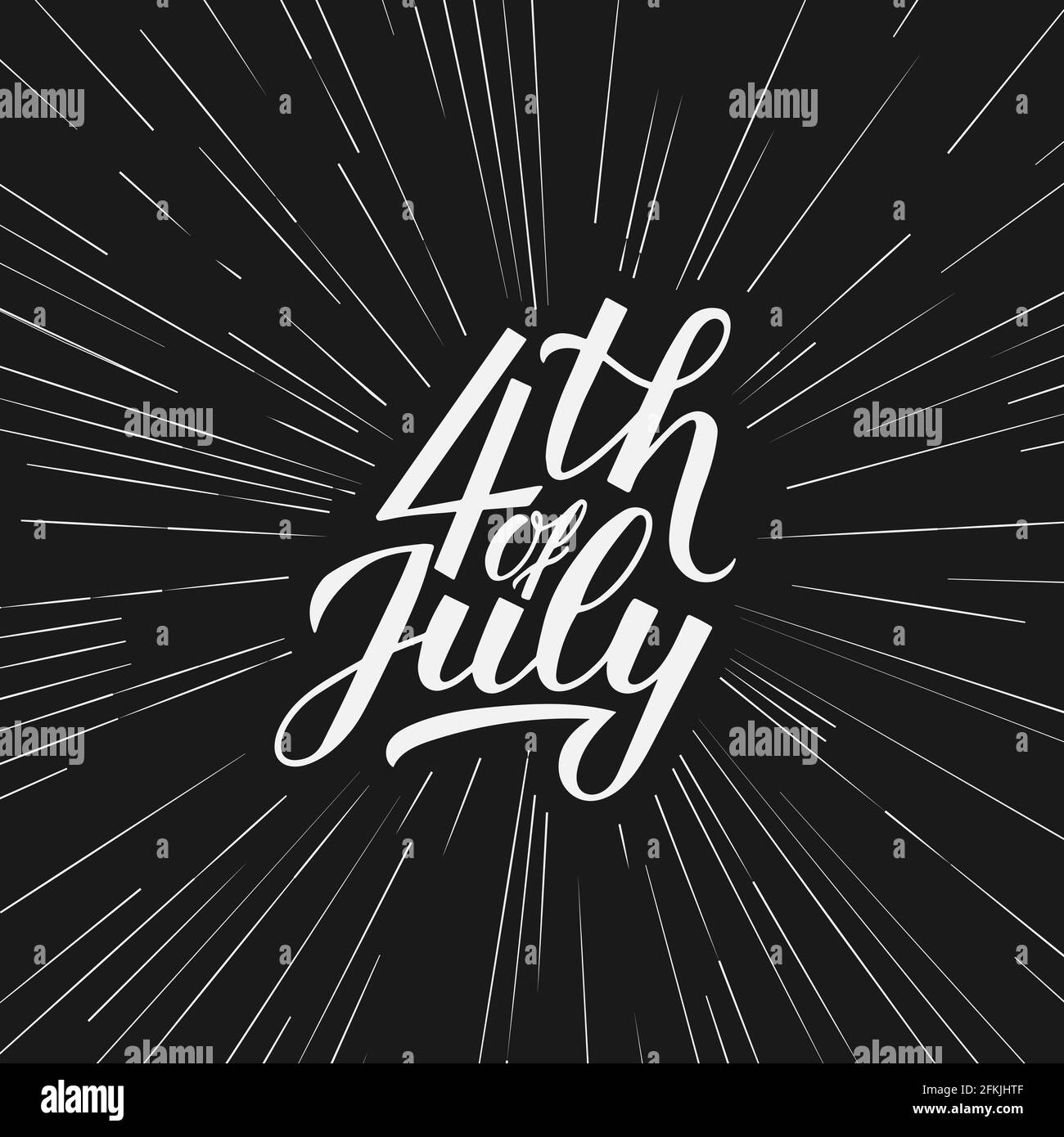 4th of July calligraphy hand lettering isolated on white. USA ...