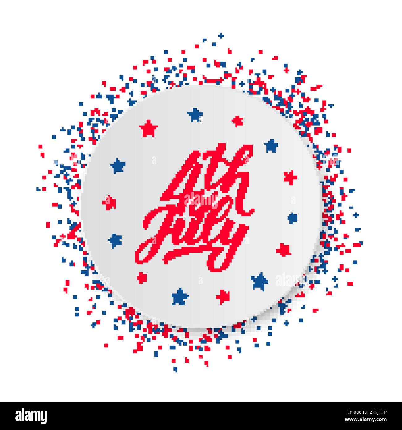 4th of July calligraphy hand lettering on white paper plate. USA ...
