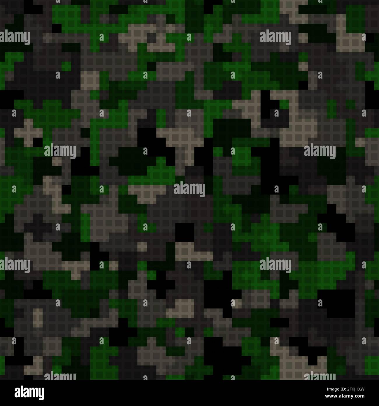 Seamless digital woodland pixel camo texture vector for army textile ...