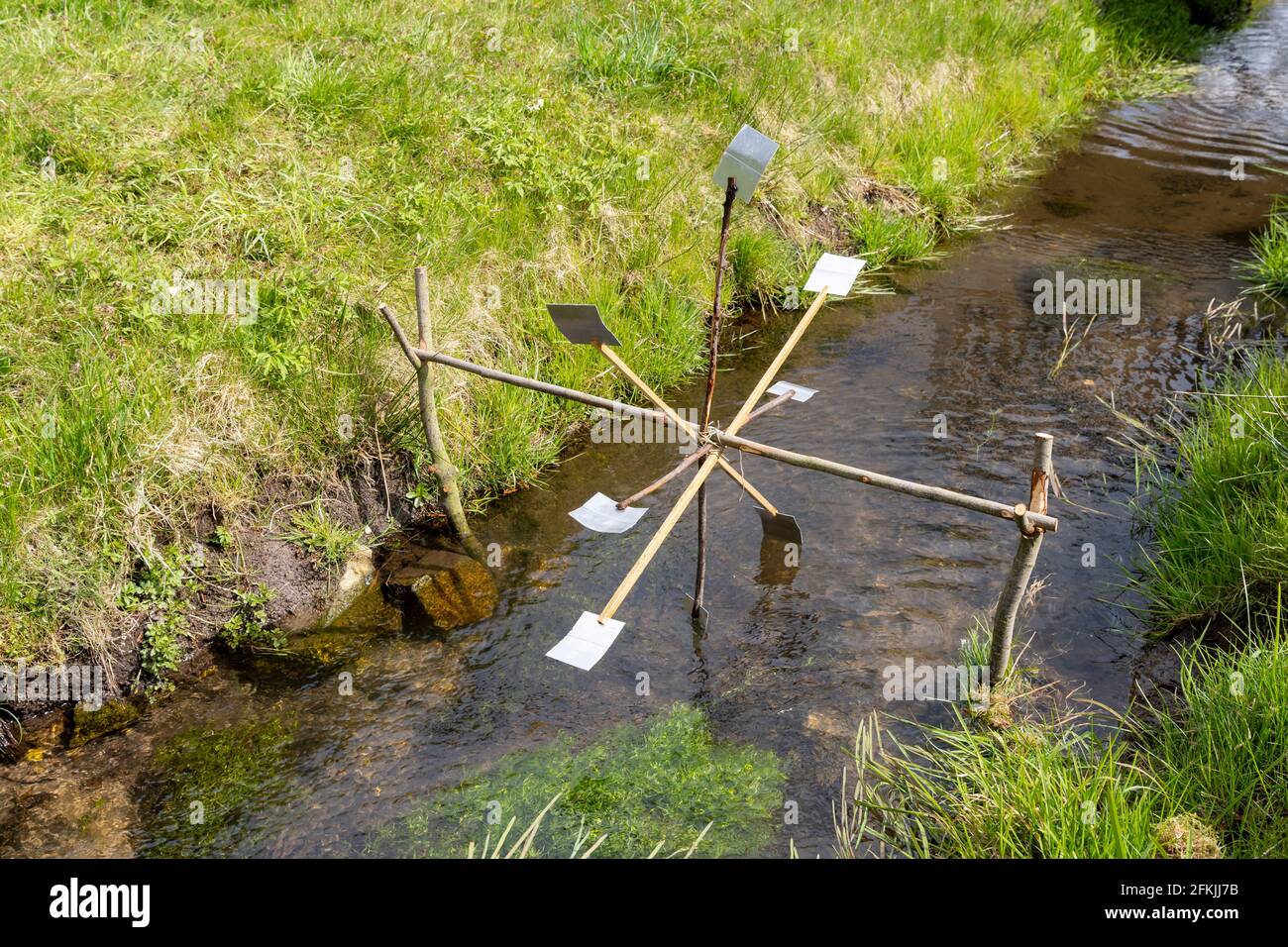 Small water wheel made by children Stock Photo - Alamy