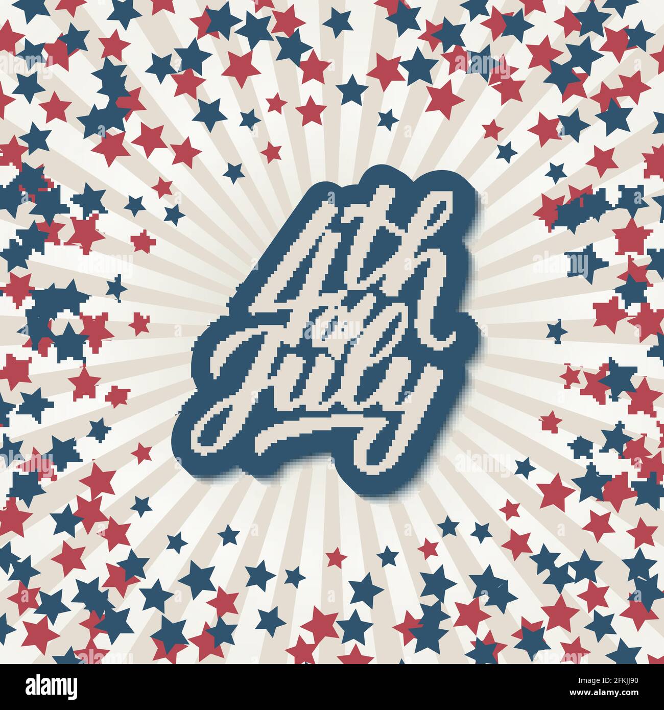 4th of July calligraphy lettering. American retro patriotic background ...
