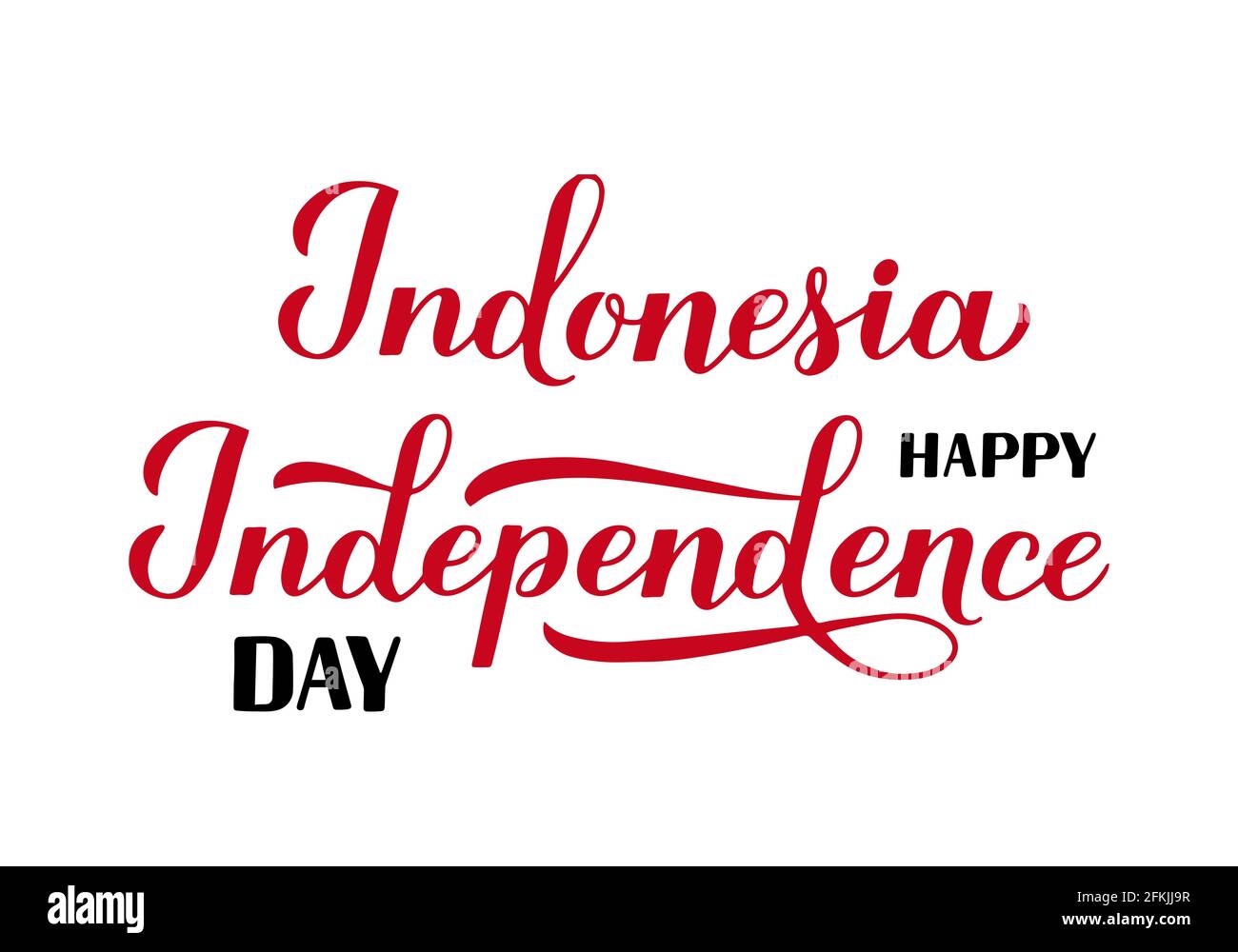 Happy Indonesia Independence Day calligraphy hand lettering isolated on ...