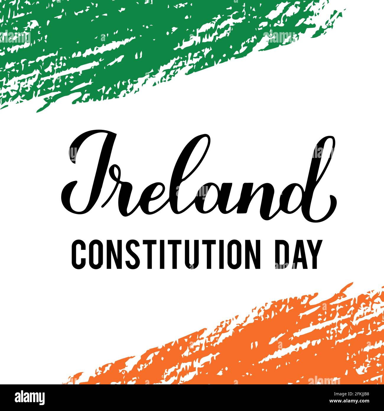 Ireland Constitution Day calligraphy lettering. Holiday celebrated on ...