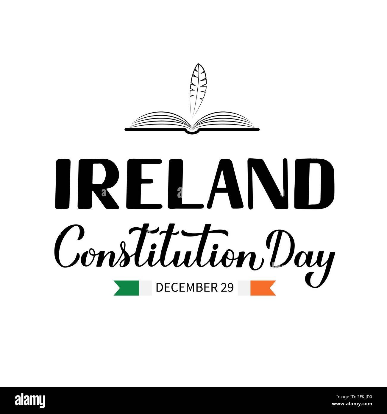 Ireland Constitution Day calligraphy hand lettering isolated on white ...