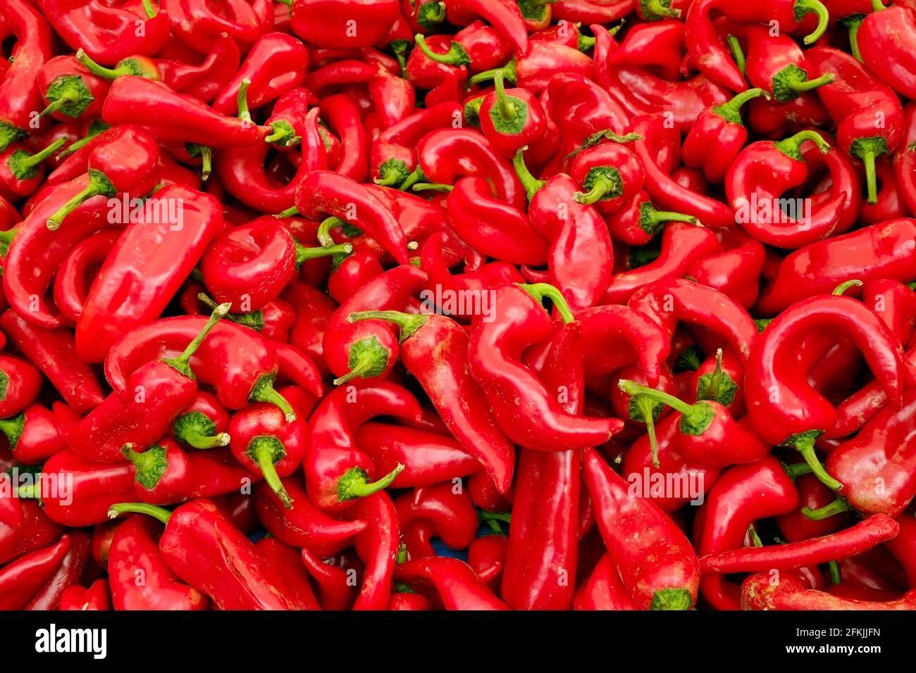 Clean eating concept. Juicy all natural sweet red kapia peppers stack ...