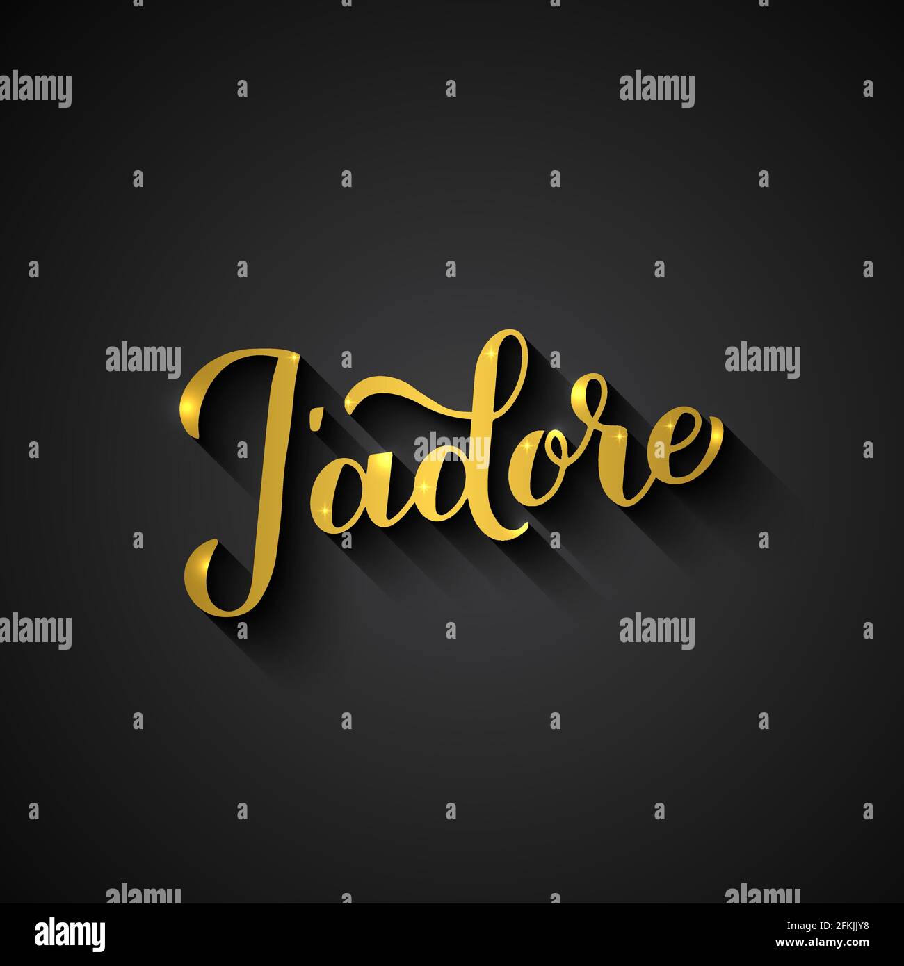 J adore gold calligraphy hand lettering on black background. I adore ...