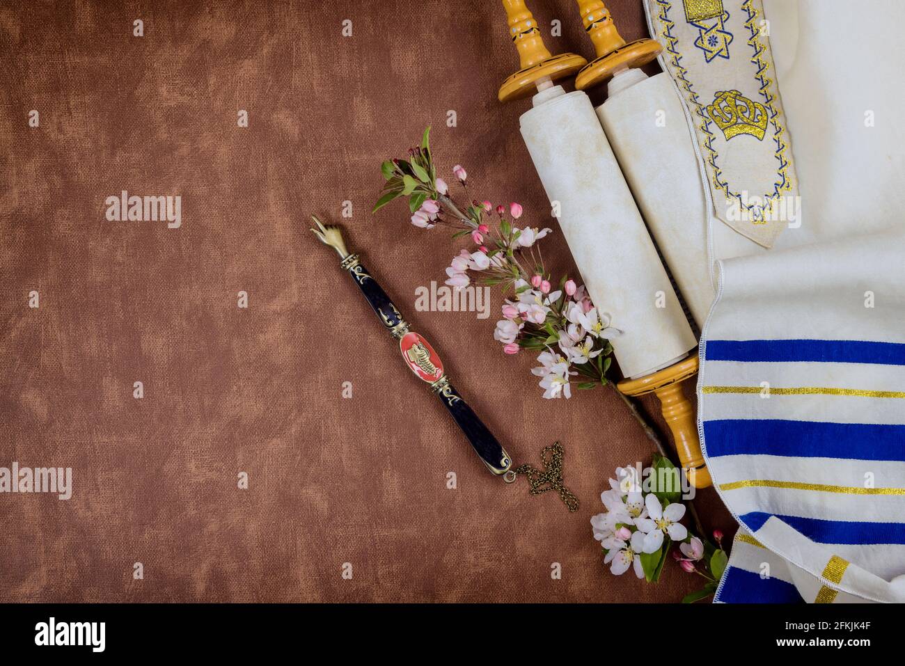 Jewish Orthodox holidays, during prayer items prayer shawl tallit with ...