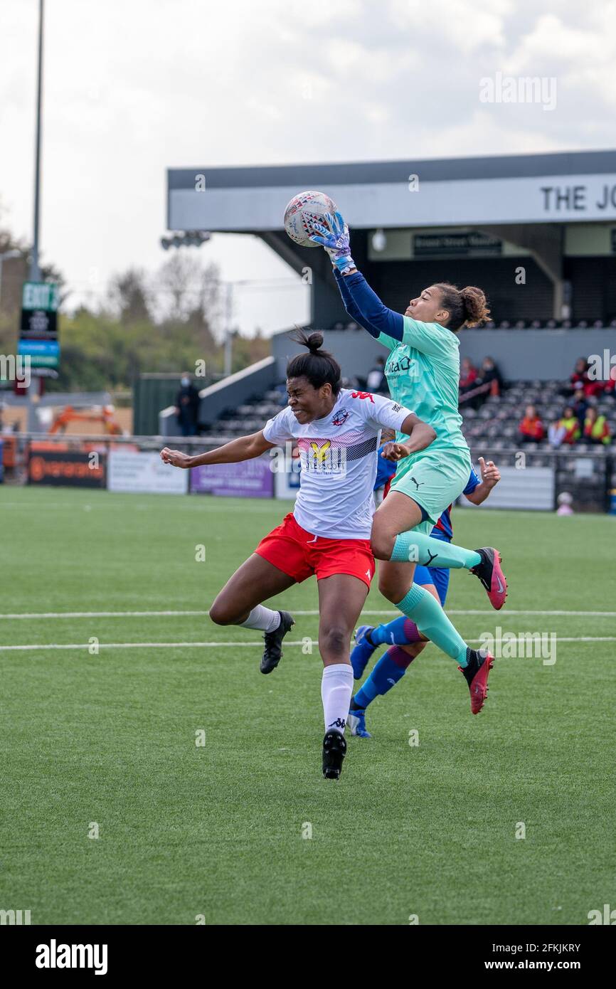 Bromley, UK. 02nd May, 2021. Chloe Morgan (1 Crystal Palace) denies Ini ...
